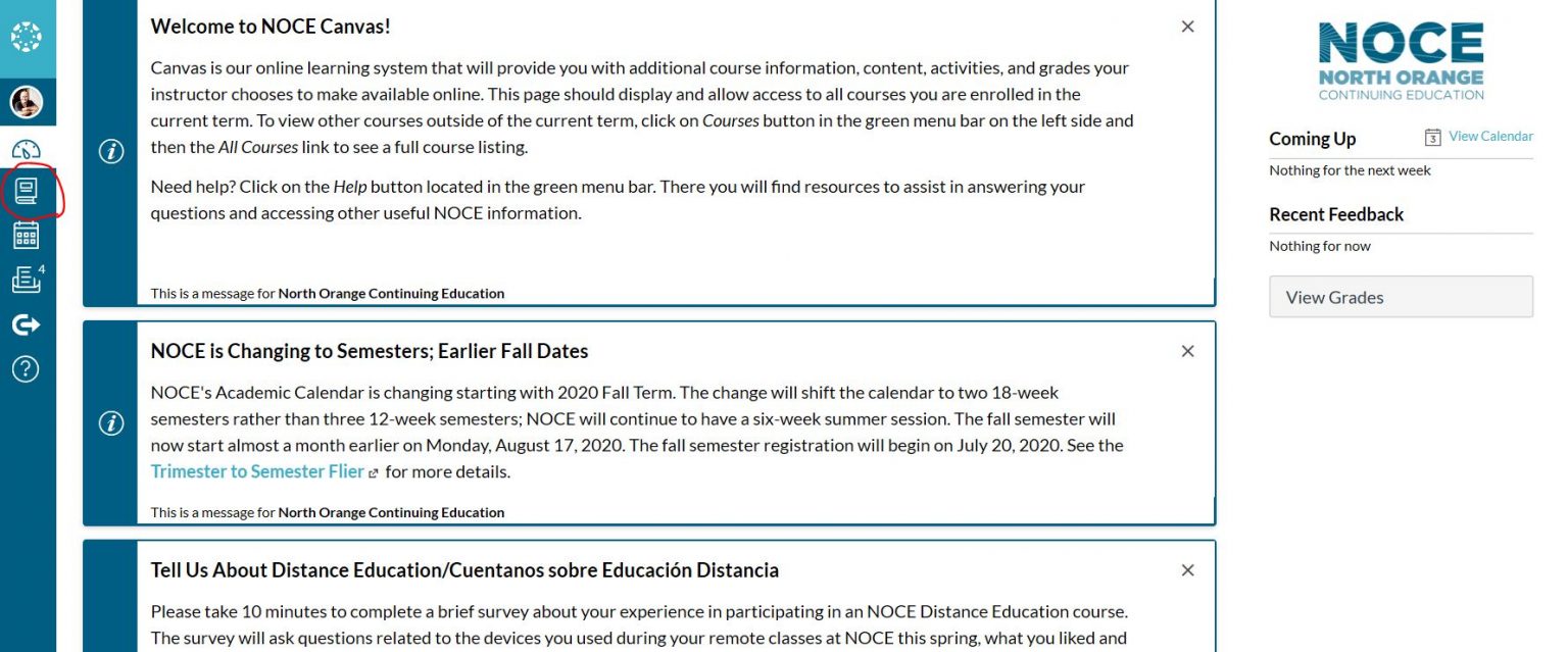 NOCE Returning Students